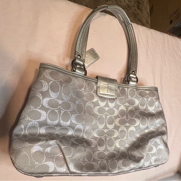 Coach | Bags | Coach Hand Bag Silver | Poshmark